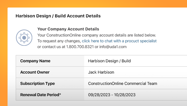 Stay Updated on ConstructionOnline™ Account Information through New ...