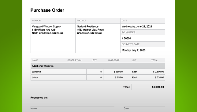 Purchase Order Reports for Change Orders and Client Selections Now ...