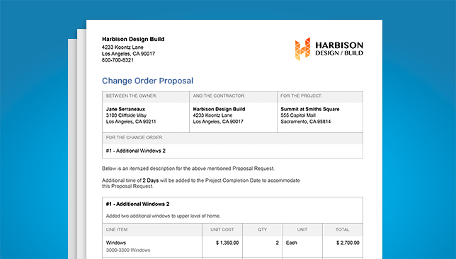 Customize Change Order Proposals, Purchase Orders, and Contracts with ...