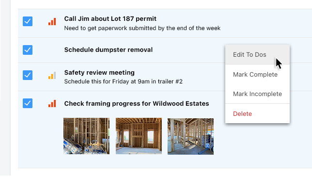 Multi-Select Capabilities Now Available for Company and Project To Dos
